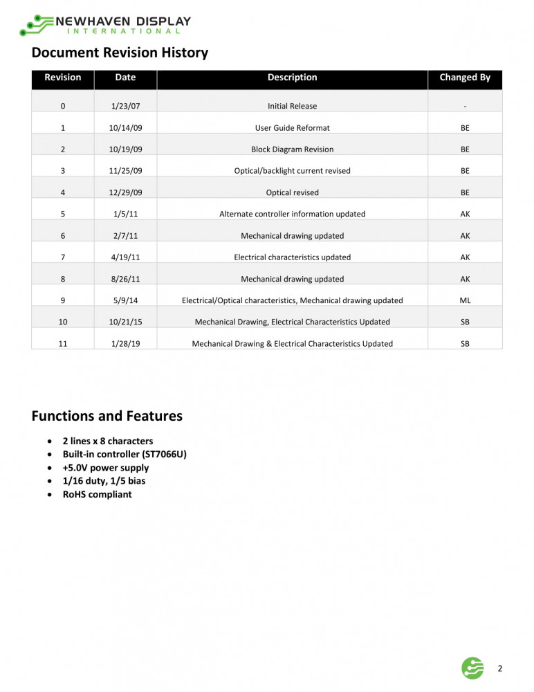 NHD-0208AZ-FL-GBW datasheet page 3