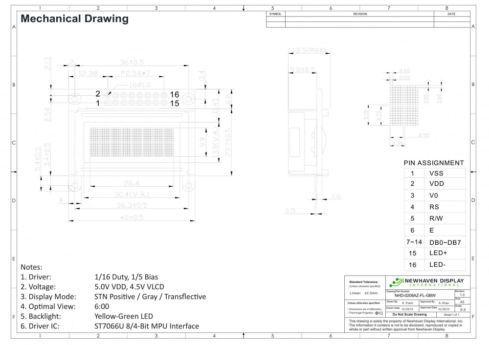 NHD-0208AZ-FL-GBW datasheet page 4