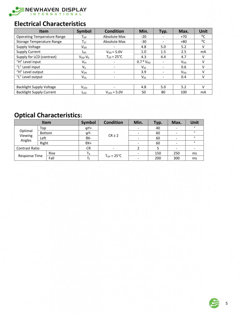 NHD-0208AZ-FL-GBW datasheet page 6