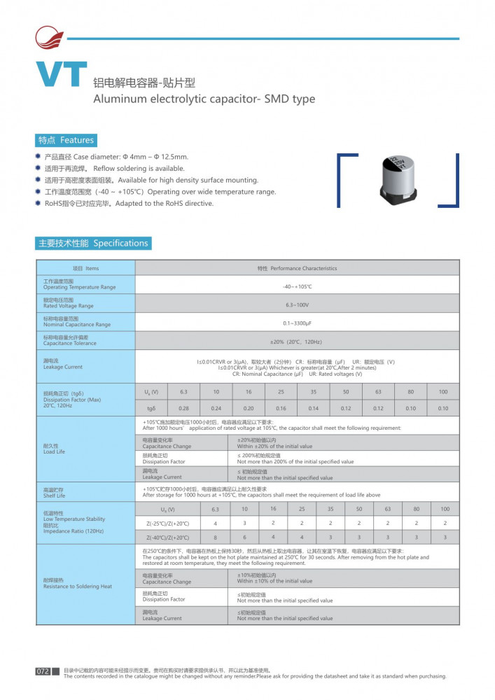 VT1C221MF065000CE0 technical document page 1
