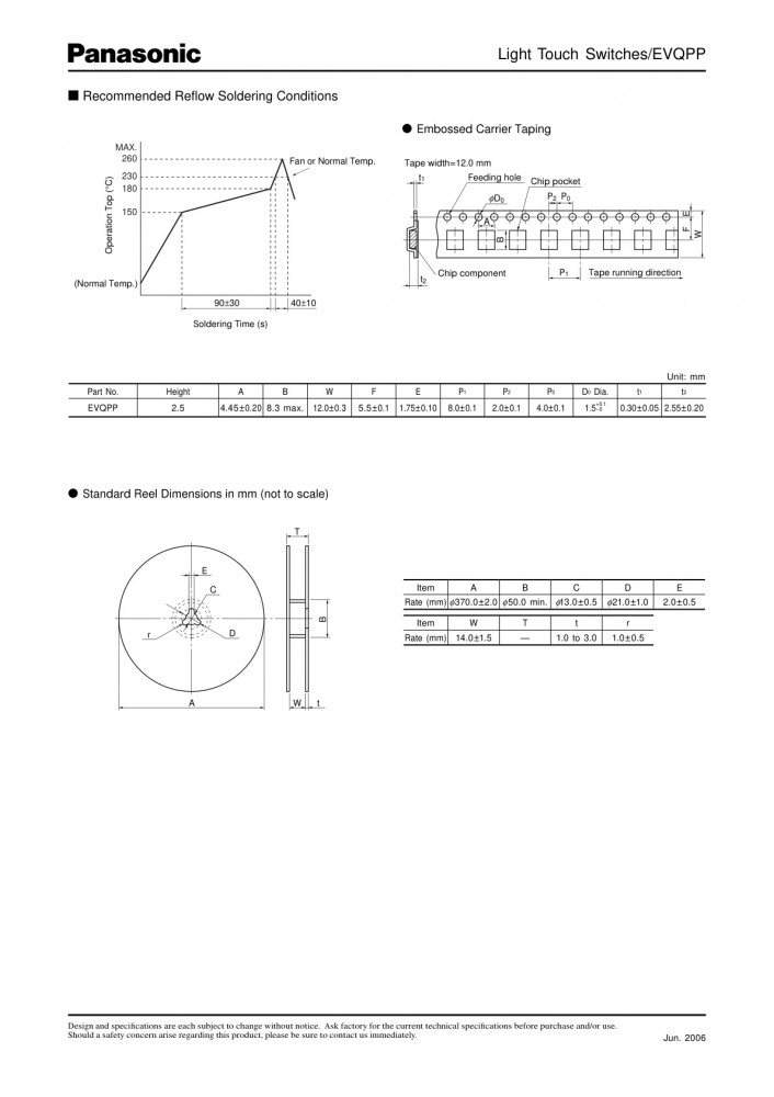 EVQPP series datasheet page 4