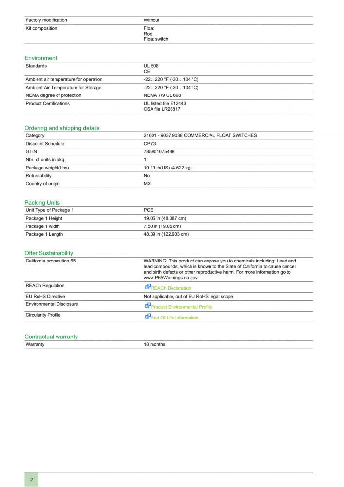 9037HR32 technical document page 2