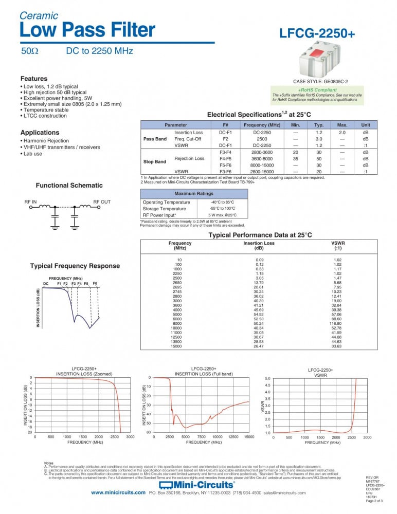 LFCG-2250+ product documentation page 2