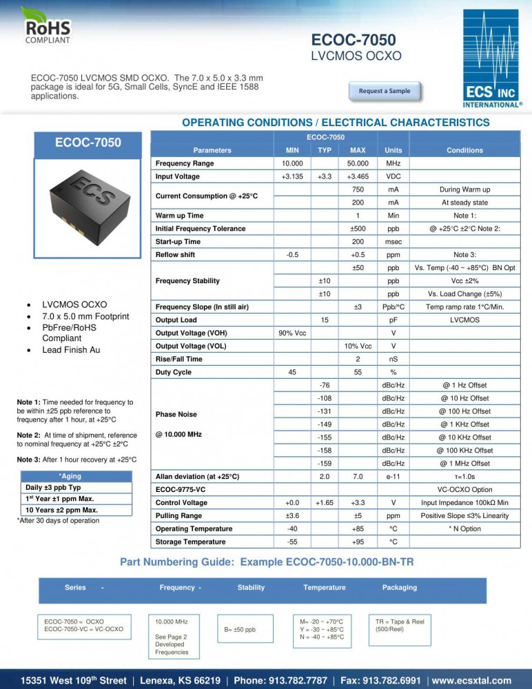 ECOC-7050 datasheet page 1