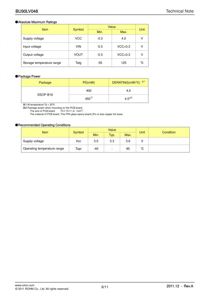 BU90LV048 datasheet page 6