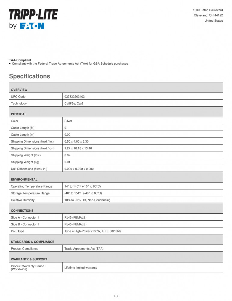N234-001-SH technical document page 2