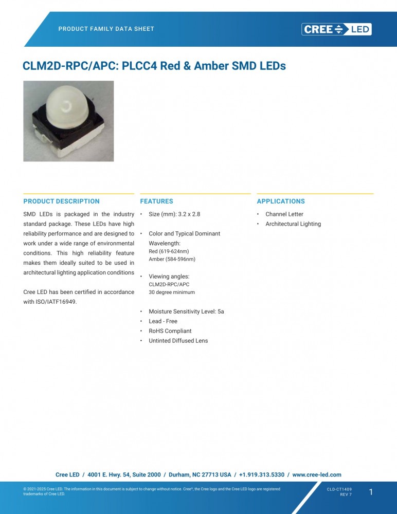 CLM2D-APC product document, page 1
