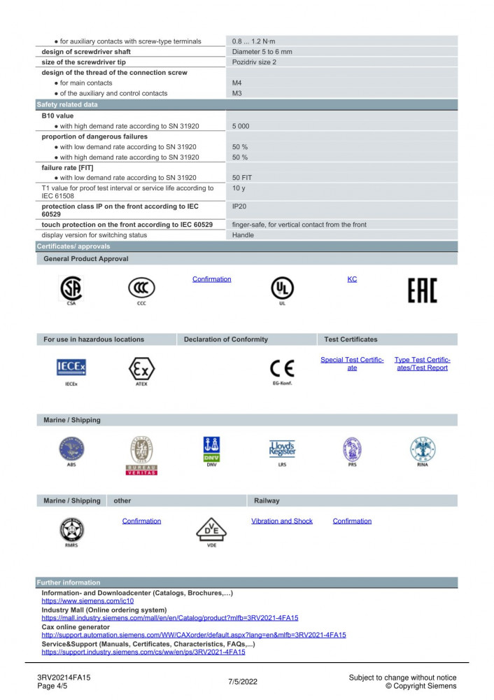 3RV20214FA15 datasheet page 4