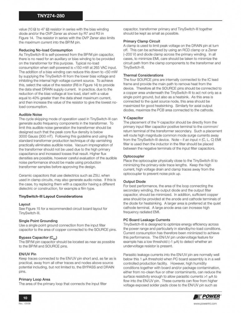TNY276GN datasheet page 10
