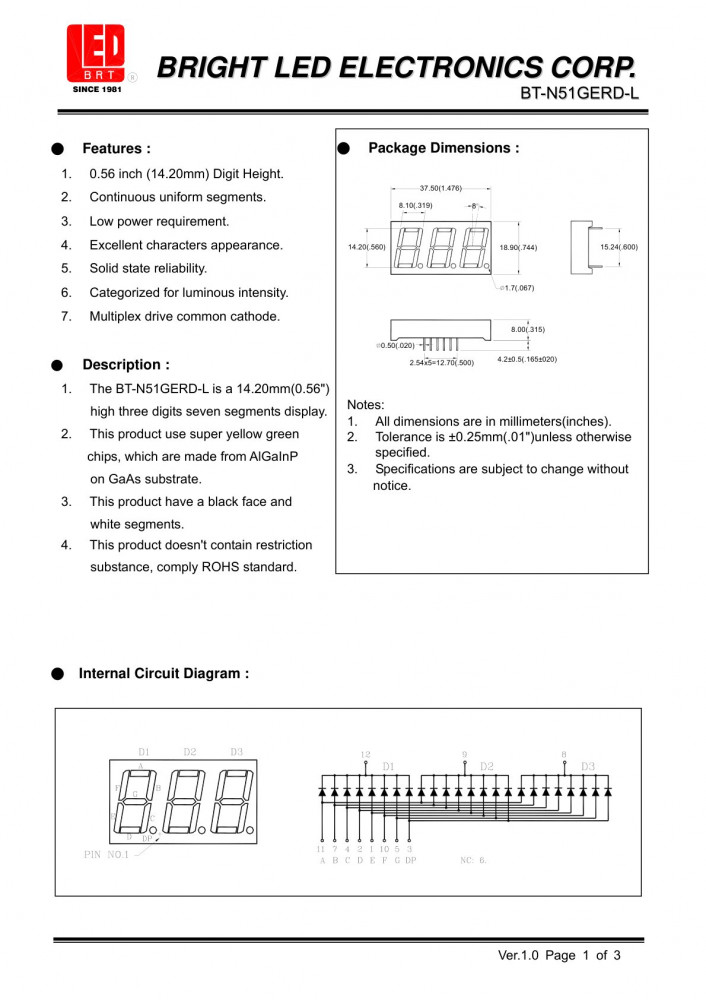 BT-N51GERD-L datasheet page 1