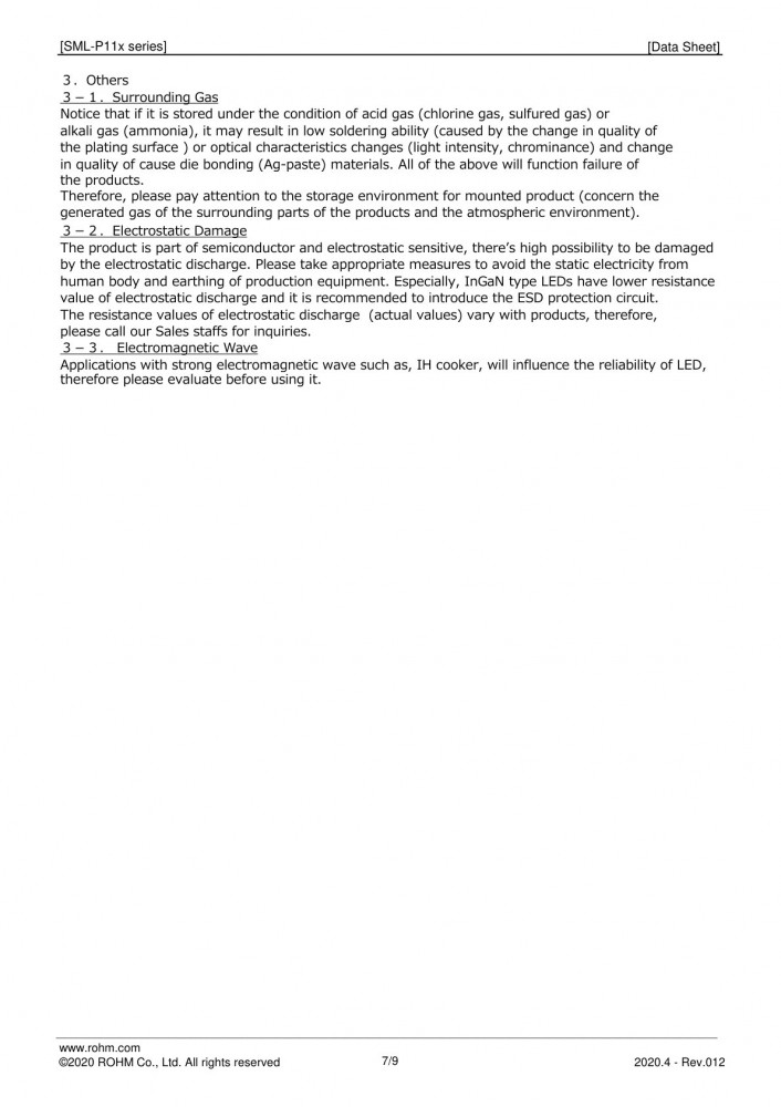 SML-P11MTT86 technical document page 7