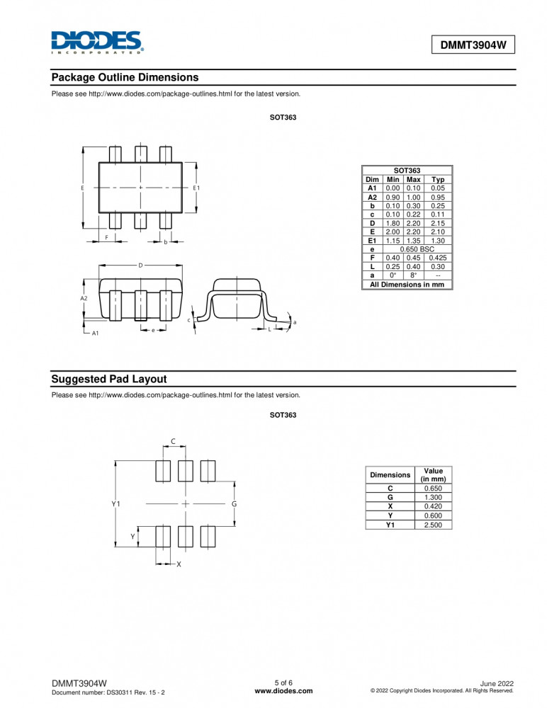 DMMT3904W-7-F datasheet page 5