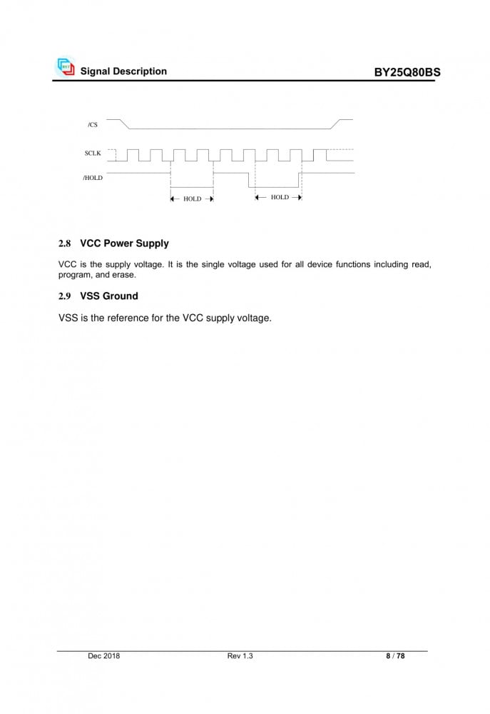 BY25Q80BS datasheet page 8