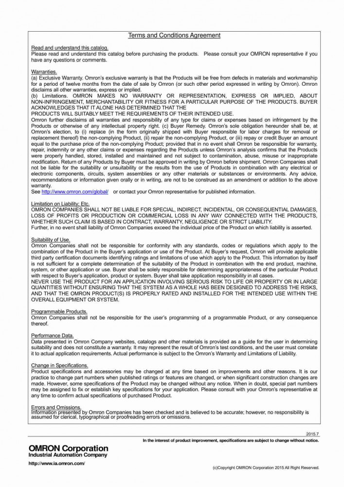 OMRON GLS series datasheet page 3