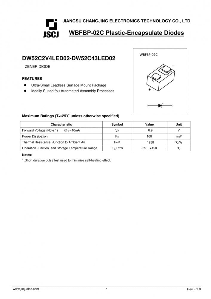DW52C11LED02 datasheet page 1