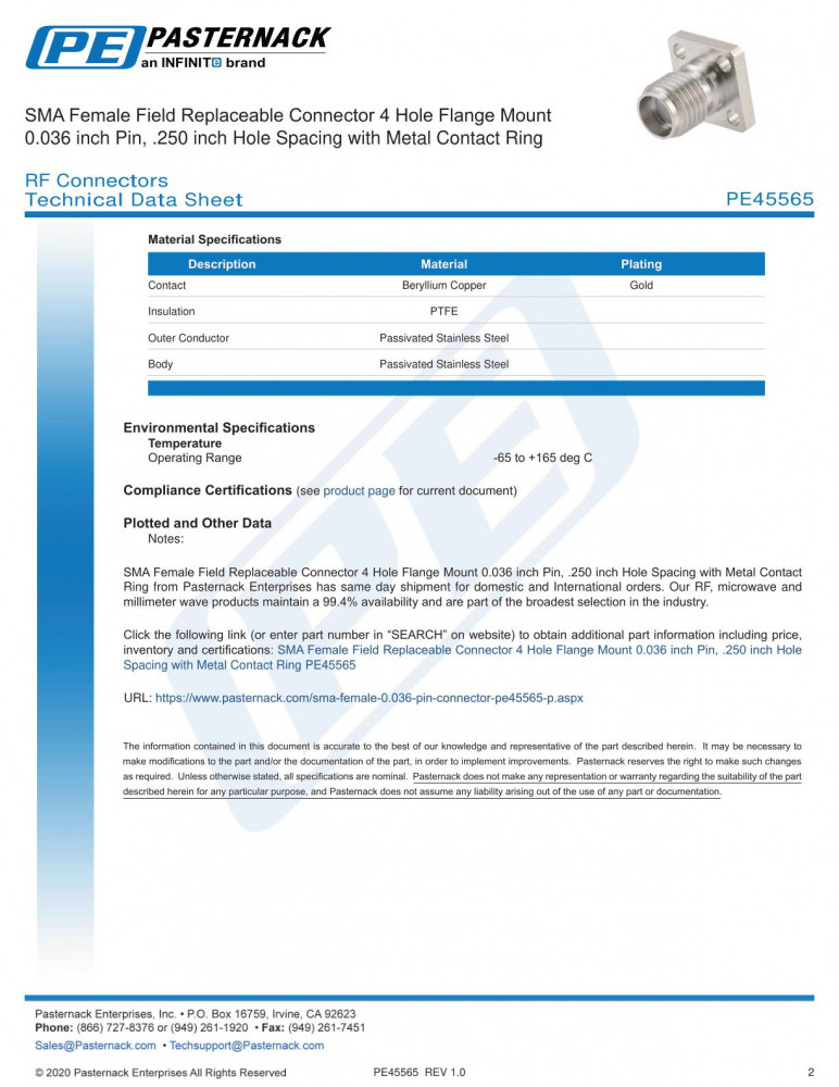 PE45565 technical document page 2