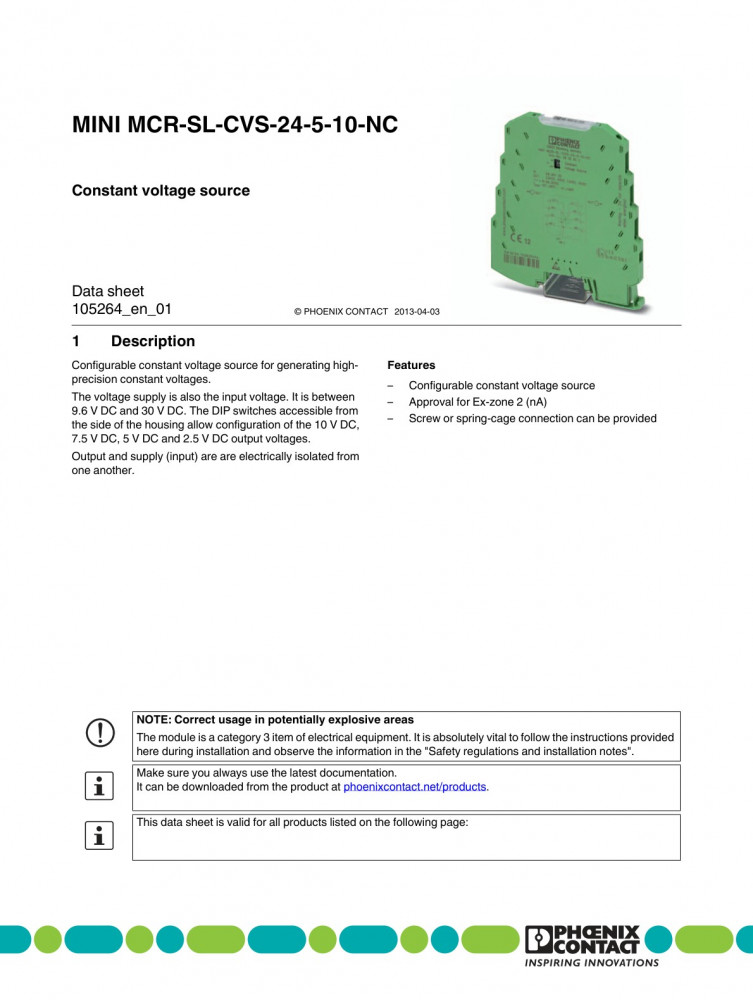 MINI MCR-SL-CVS-24-5-10-NC datasheet page 1