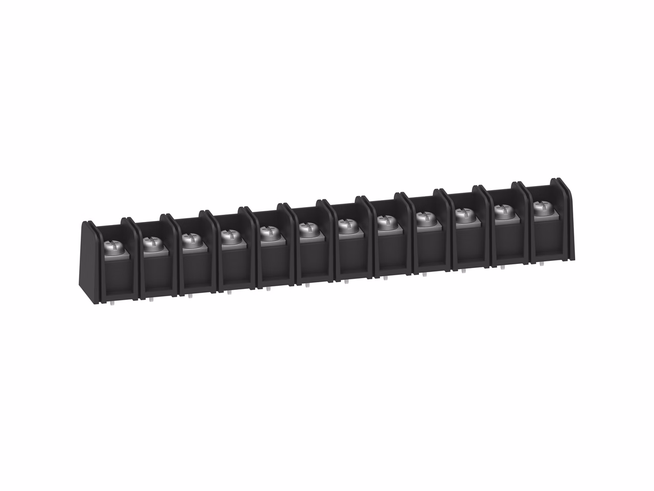 6.35mm Pitch Beau PCB Tri-Barrier Terminal Strip, without Mounting Ends,  300V, 24 Circuits