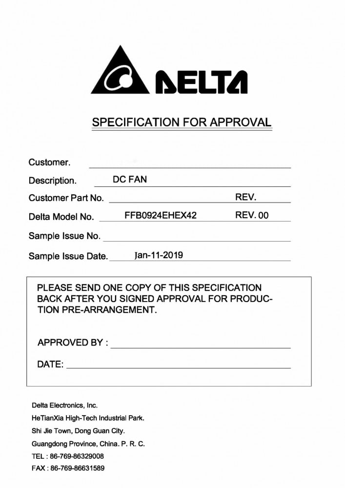 FFB0924EHEX42 specification page 1