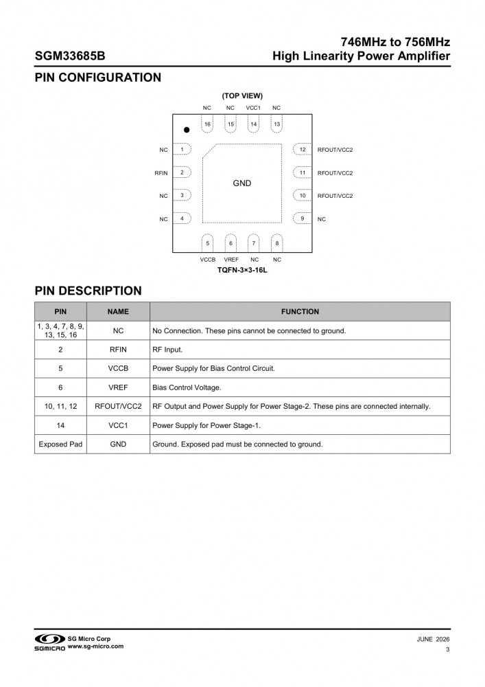 SGM33685B datasheet page 3
