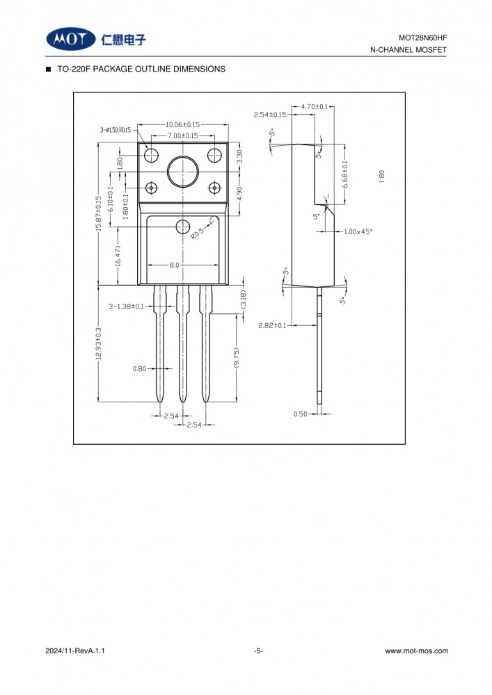 MOT28N60HF datasheet page 5