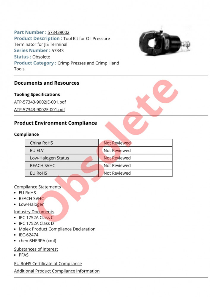 Tooling document preview, page 1