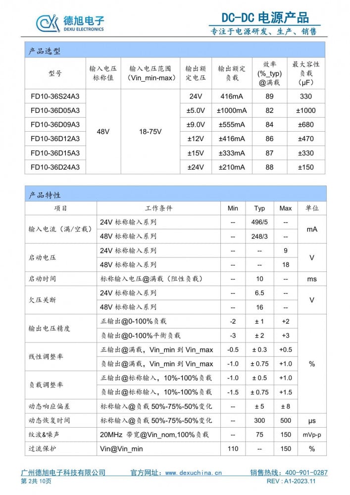 FD10-18S05A3 datasheet page 2