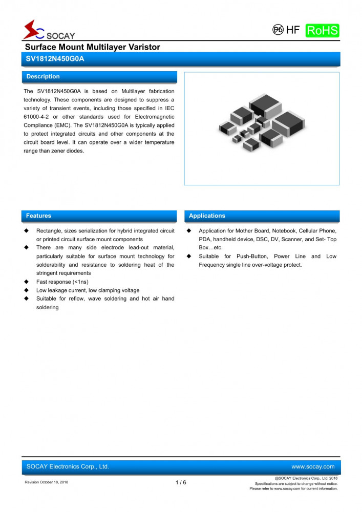 SV1812N450G0A datasheet page 1