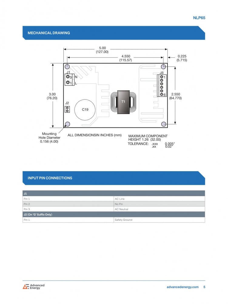 Artesyn NLP65 datasheet page 5