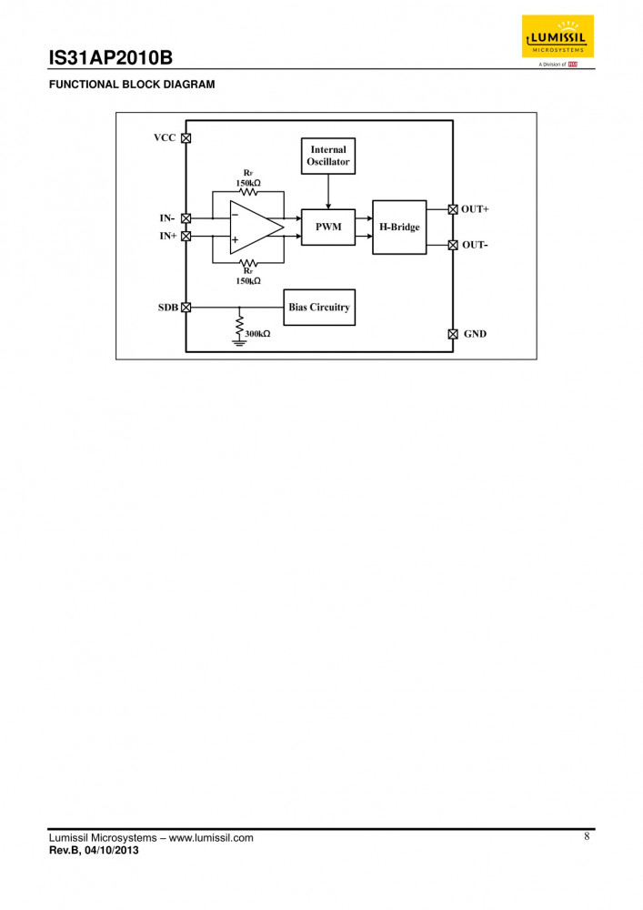 IS31AP2010B datasheet page 8