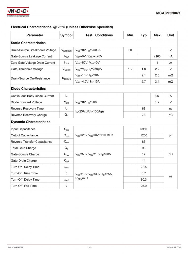 MCAC95N06Y-TP datasheet page 2