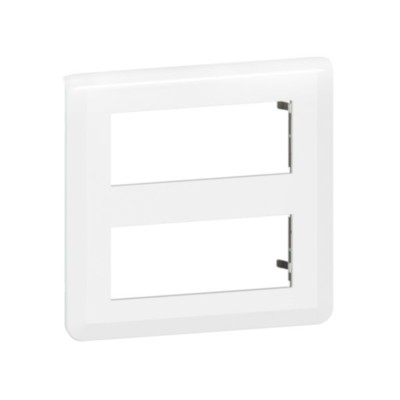 Mosaic - Plate 3x2 modules vertical mounting white - Glossy white thermoplastic RAL9003 - Snap-on flush-mounted cover frame