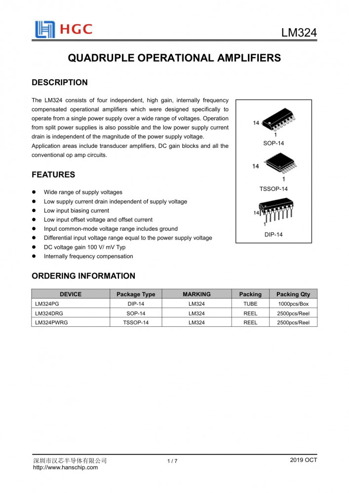 LM324 datasheet page 1