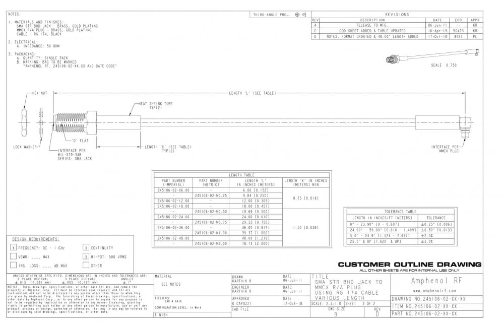 Amphenol 245106-02-03.00 technical document preview