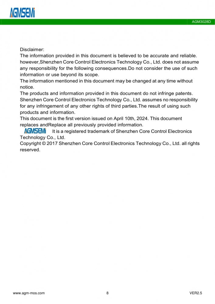 AGM3028D datasheet page 8