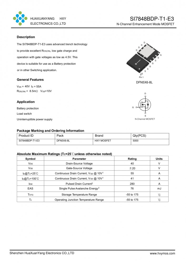 SI7848BDP-T1-E3 datasheet page 1