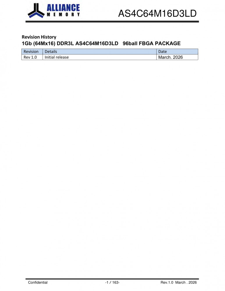 Datasheet page 1