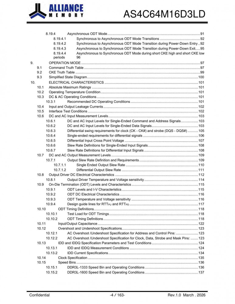 Datasheet page 4
