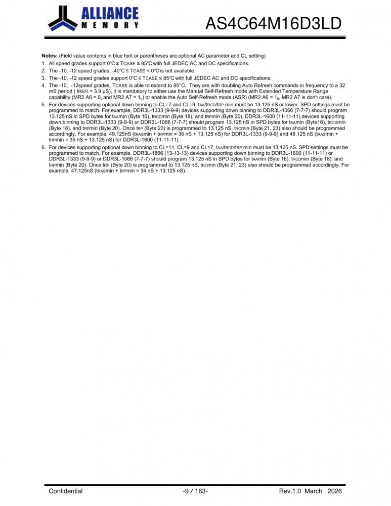 Datasheet page 9