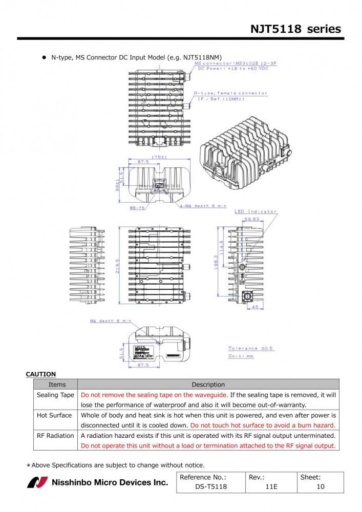 NJT5118 series datasheet page 10