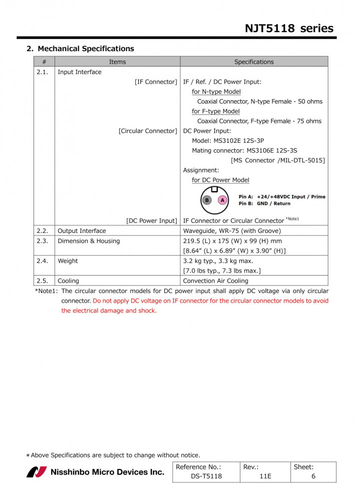 NJT5118 series datasheet page 6