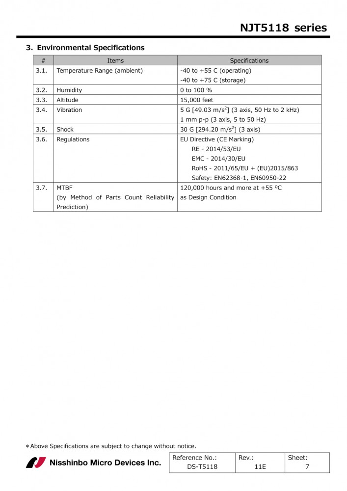 NJT5118 series datasheet page 7