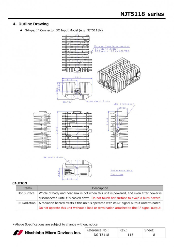 NJT5118 series datasheet page 8