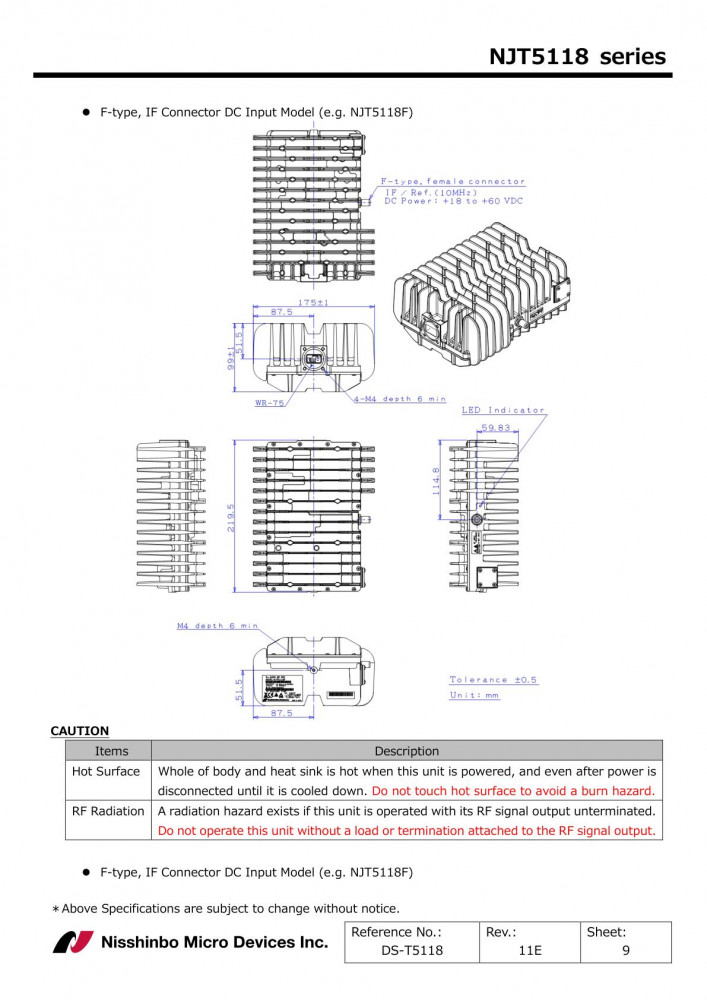 NJT5118 series datasheet page 9