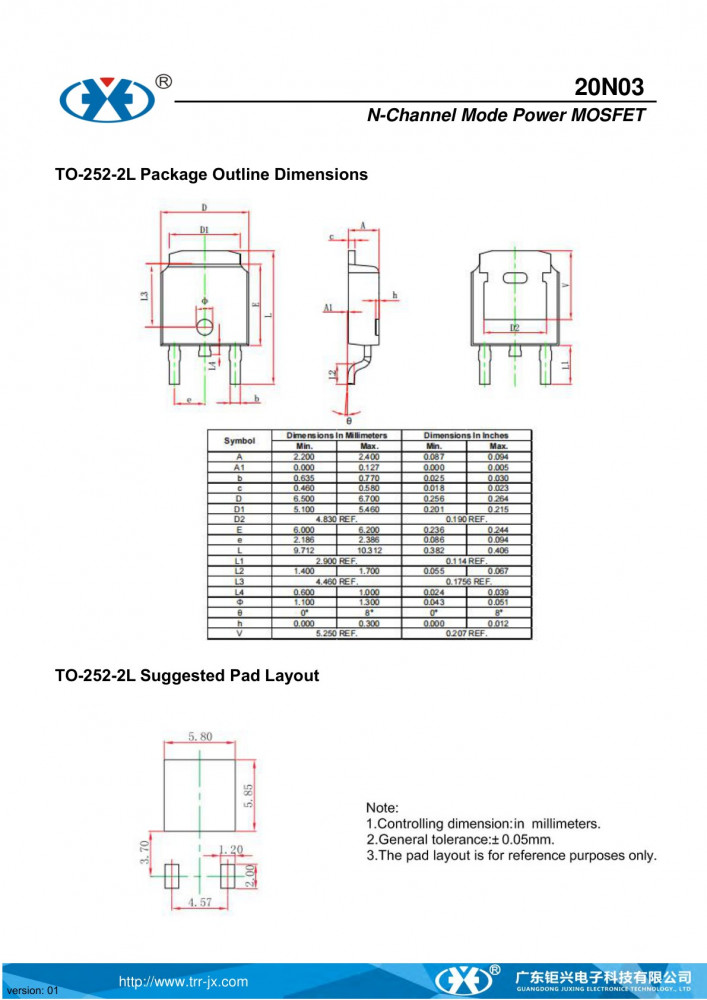 JUXING 20N03 datasheet page 3