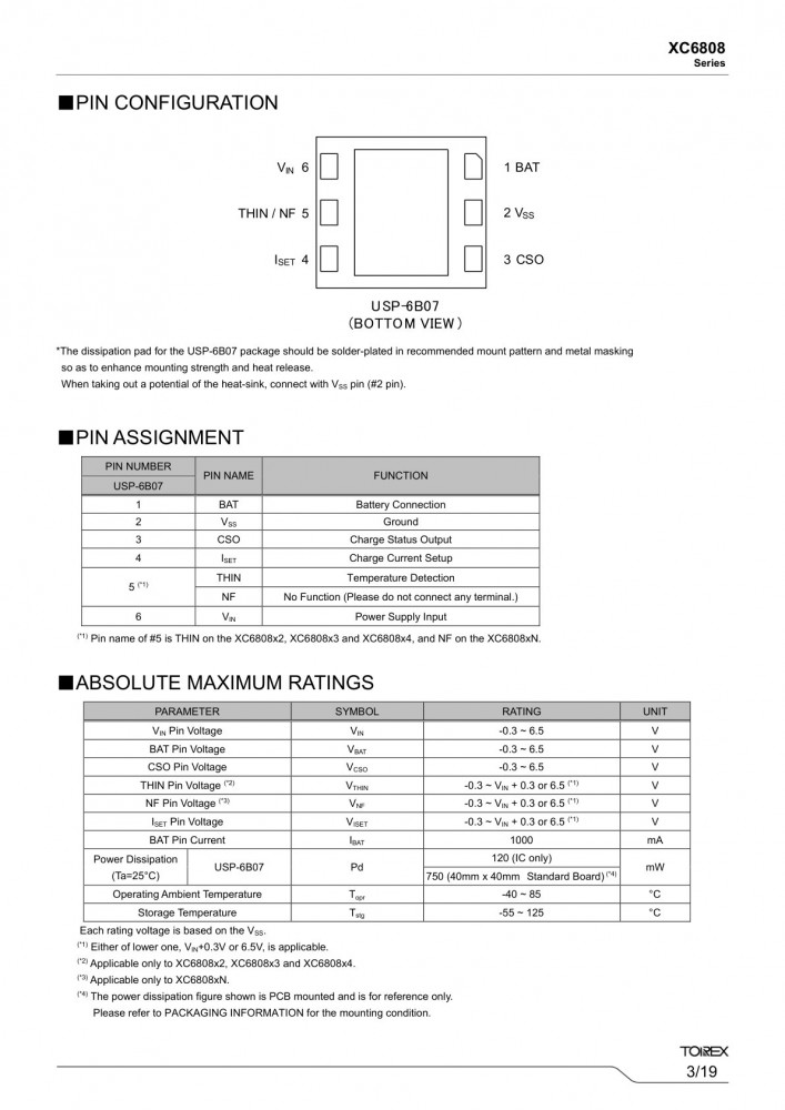 XC6808 datasheet page 3
