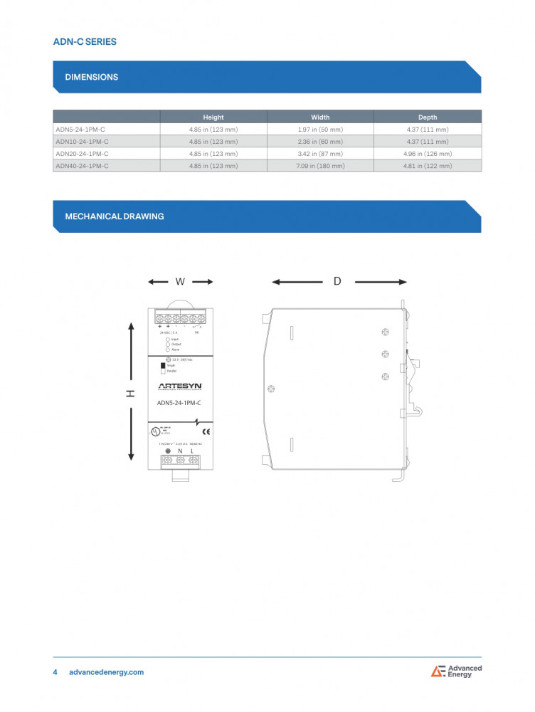 ADN-C series technical document, page 4