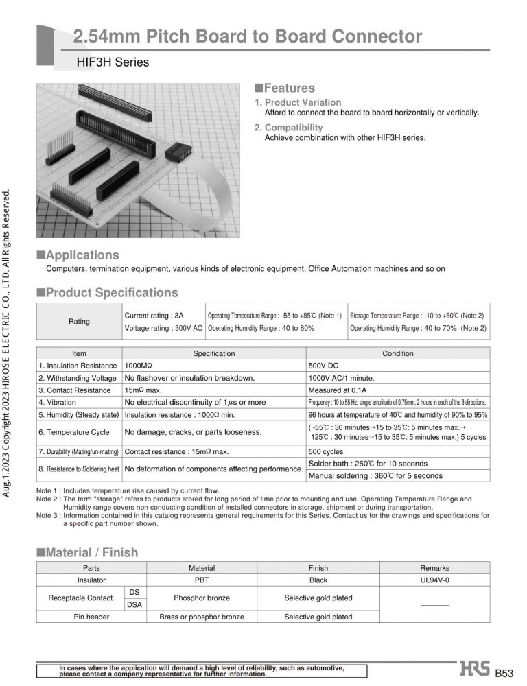 HIF3H series catalog page 1
