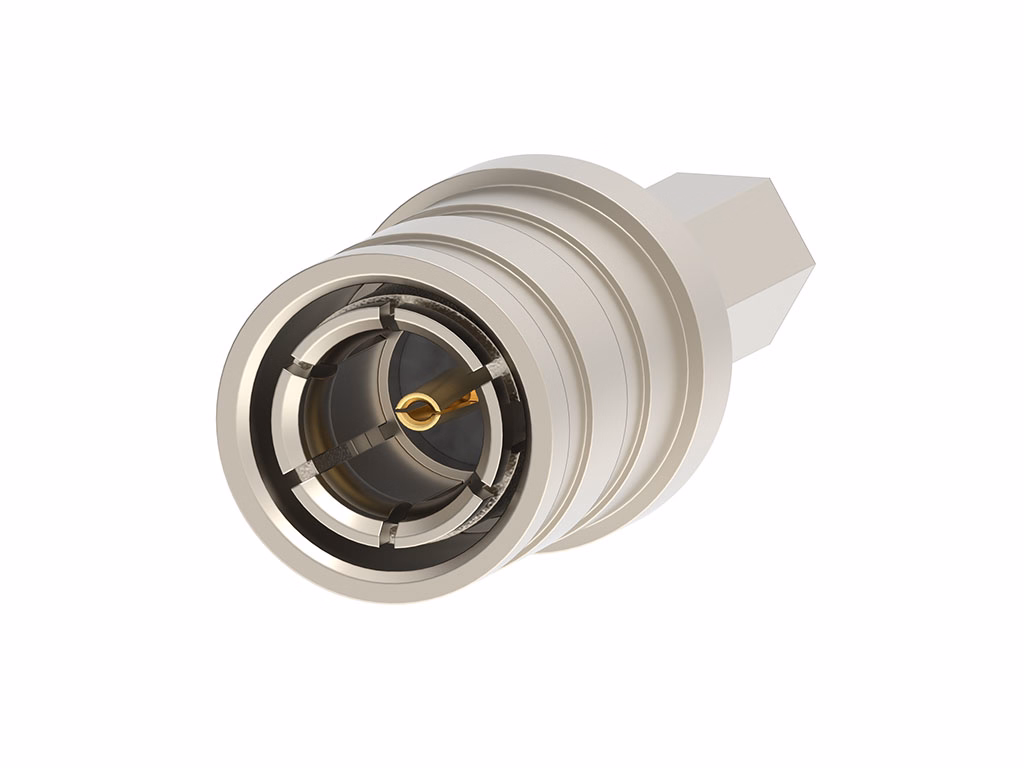 SMC Jack, Right-Angle, PCB Receptacle, Surface Mount, Brass Body, One Piece Per Bag, 50 Ohms