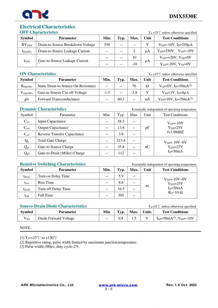 DMX5530E datasheet page 2